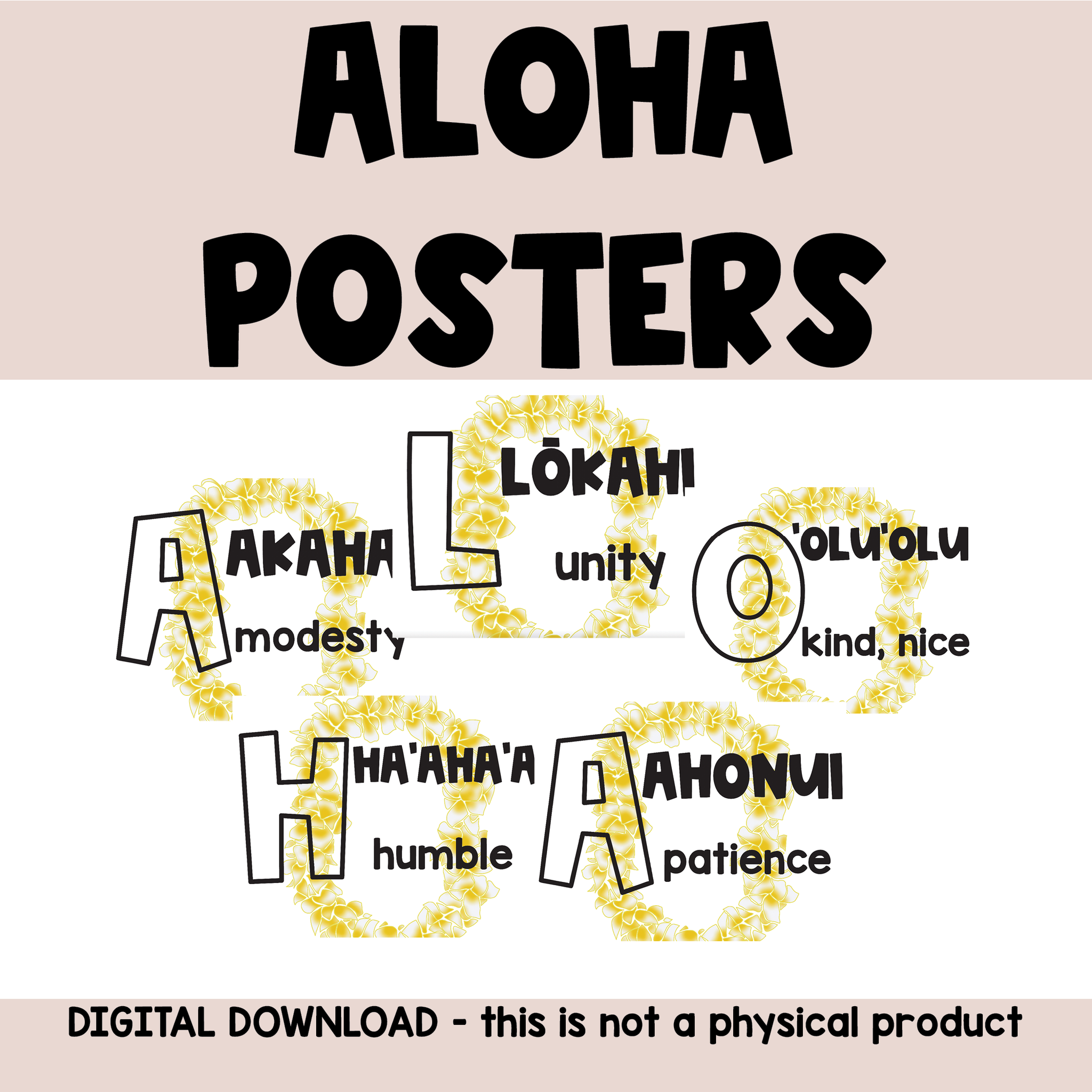 ALOHA Classroom Posters - Digital Download – Mo'o Hawai'i